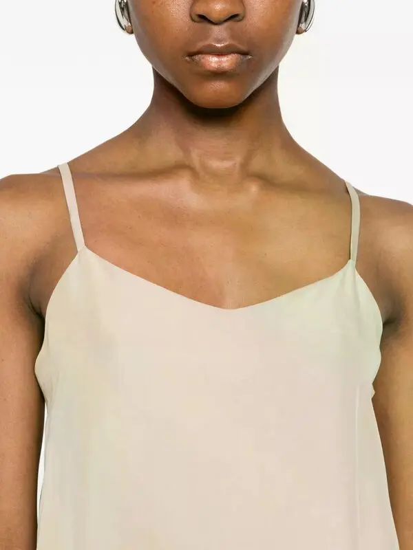 A TENTATIVE ATELIER Satin-finish V-neck Midi Dress
