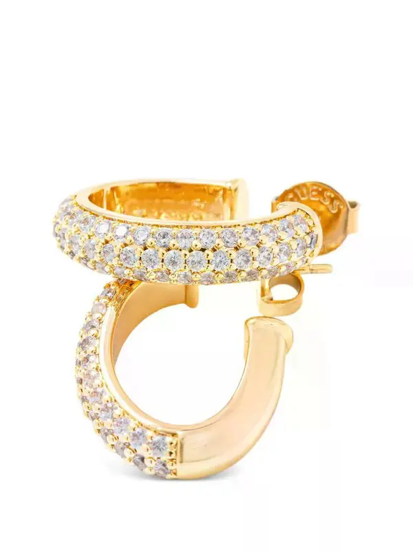 Guess Essenza Embellished Hoop Earrings - Gold