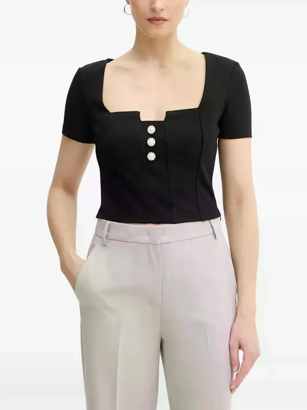 Guess Evelina Square-neck Blouse - Black