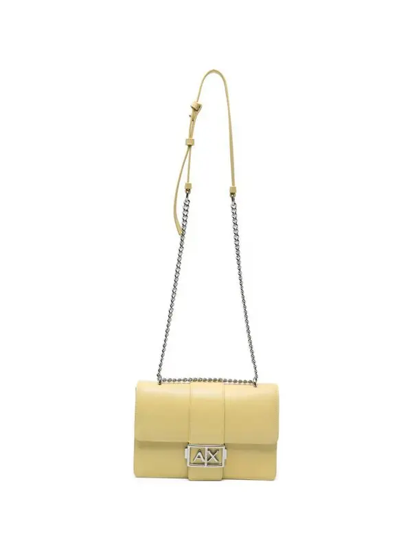 Armani Exchange Logo-buckle Leather Shoulder Bag - Yellow