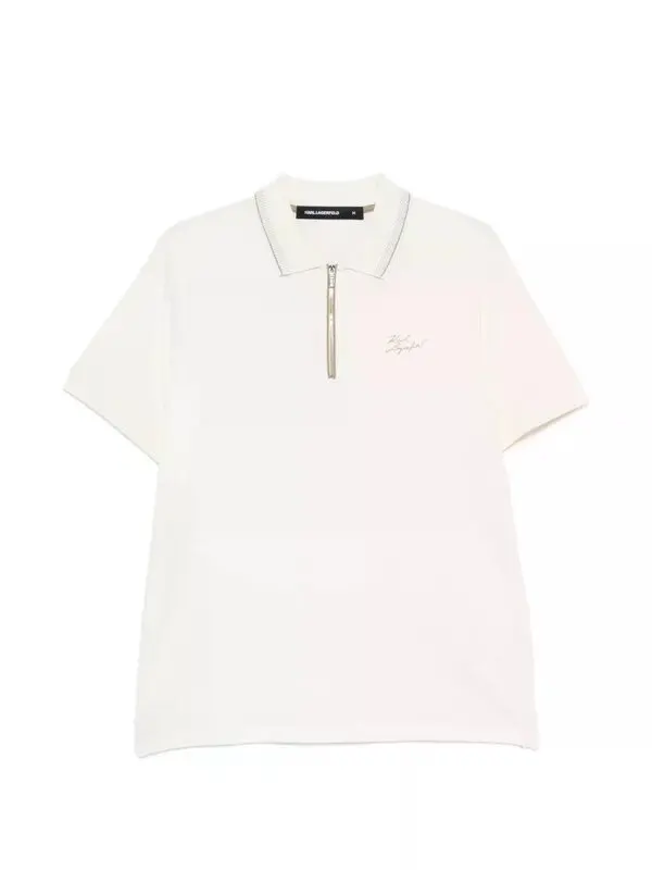 Karl Lagerfeld Zip-fastening Polo Shirt - Neutrals