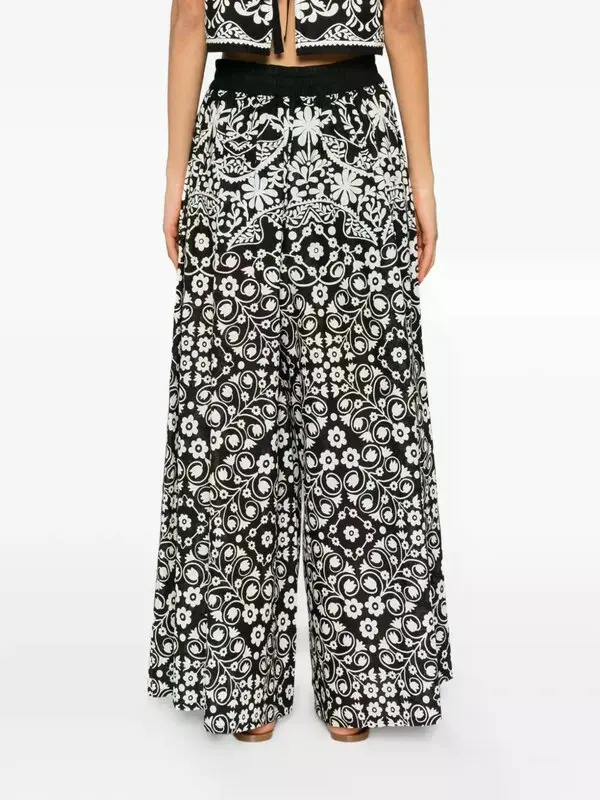 Max Mara Floral Print Palazzo Pants