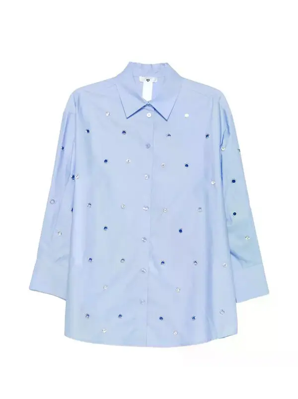 TWINSET Crystal-embellished Eyelet Shirt