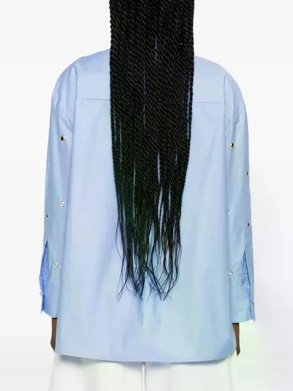 TWINSET Crystal-embellished Eyelet Shirt