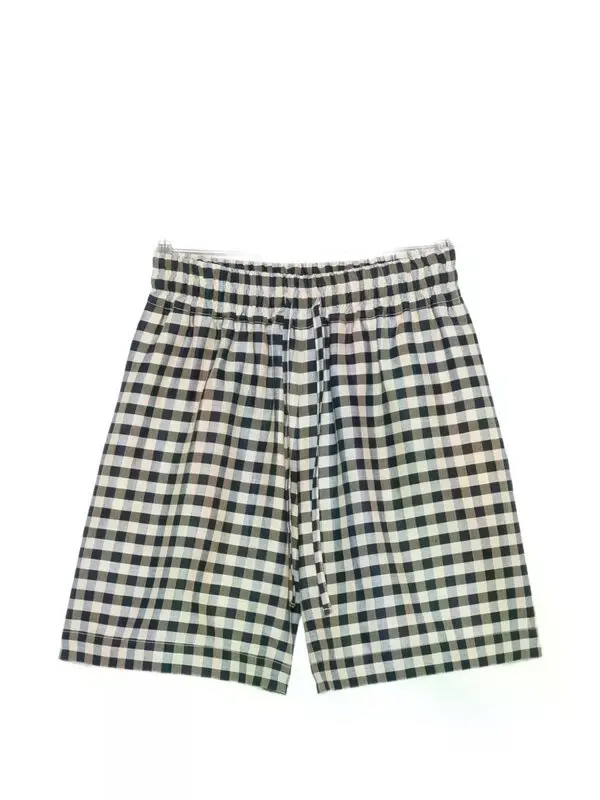 Max Mara Gingham-check Drawstring Shorts - Blue