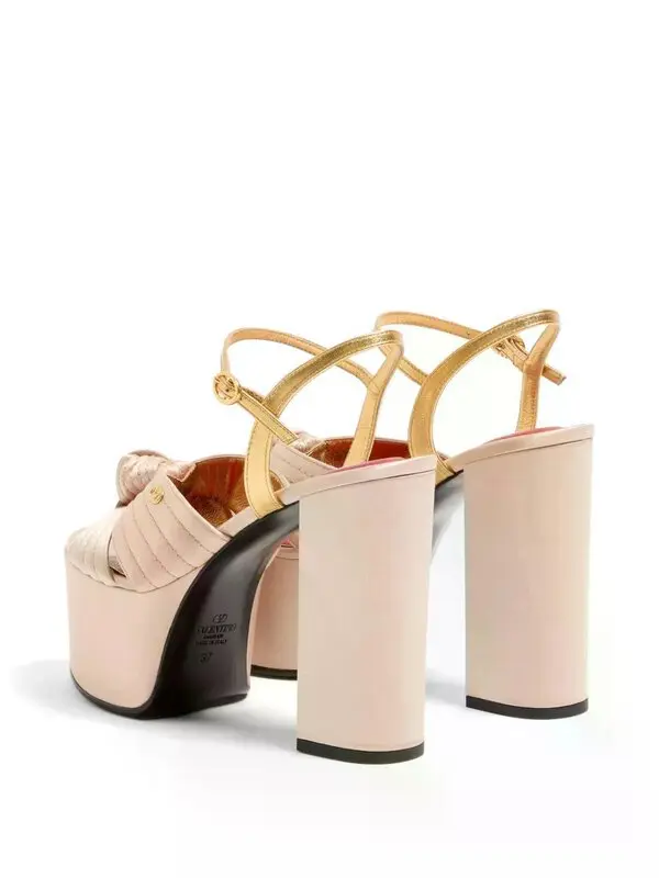 Valentino Garavani Satin Platform Sandals With Knot Detail - Pink
