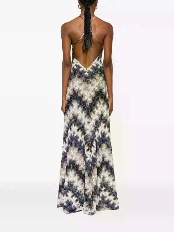 Missoni Maxi Zigzag Pattern V-neck Dress