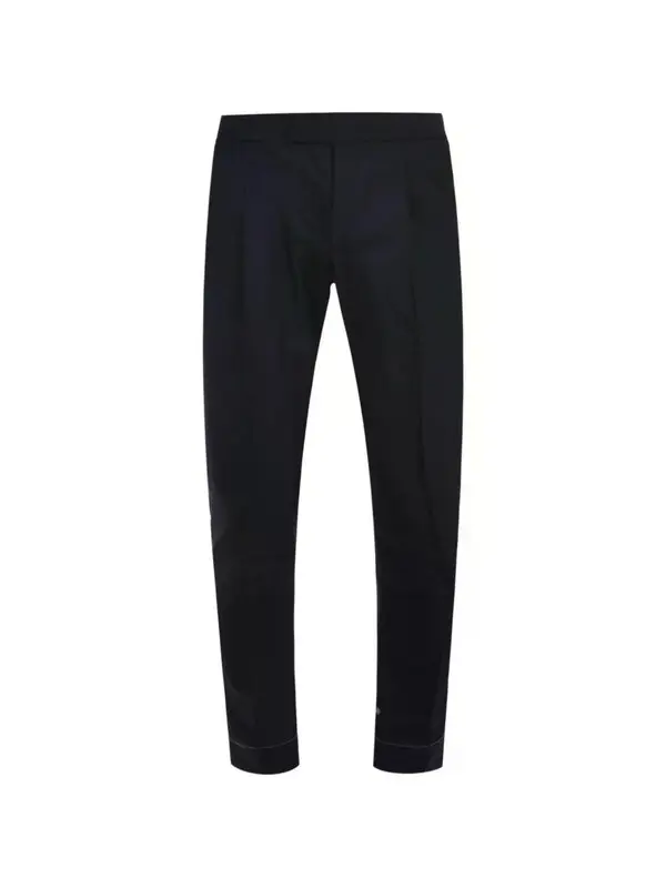 Brioni Melbourne Pleated Wool Trousers - Blue