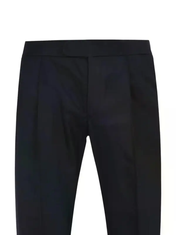 Brioni Melbourne Pleated Wool Trousers - Blue