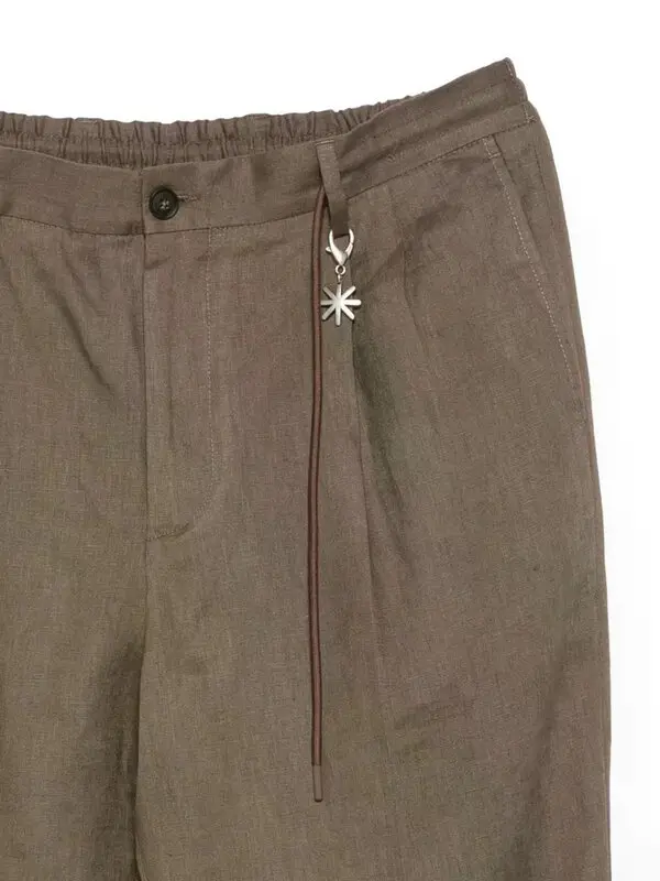 MANUEL RITZ Pleated Trousers With Drawstring Fastening - Green