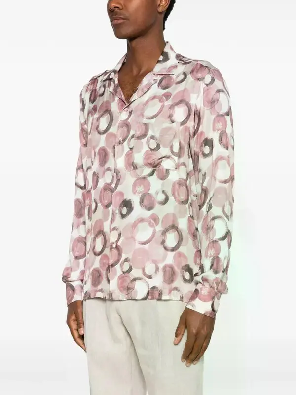 Tagliatore Circle-print Long-sleeve Shirt