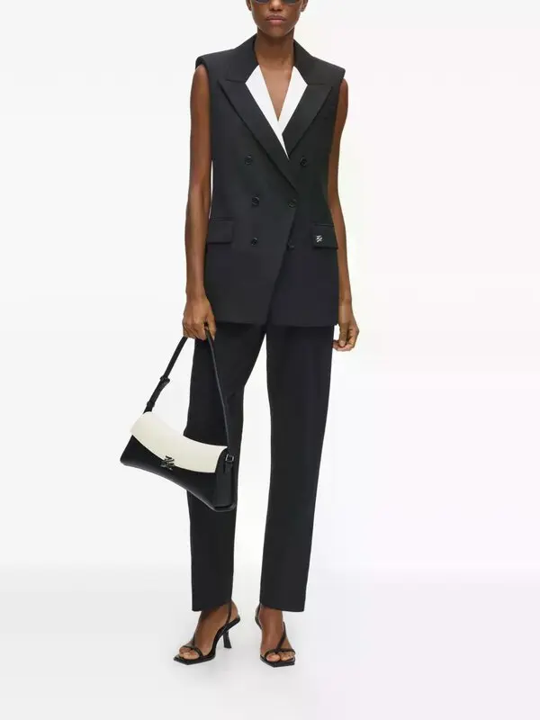 Karl Lagerfeld Tailored Trousers With Logo Plaque - Black