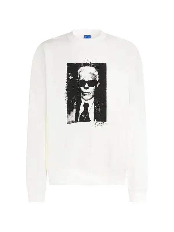 Karl Lagerfeld Printed Relaxed Fit Sweatshirt - Neutrals
