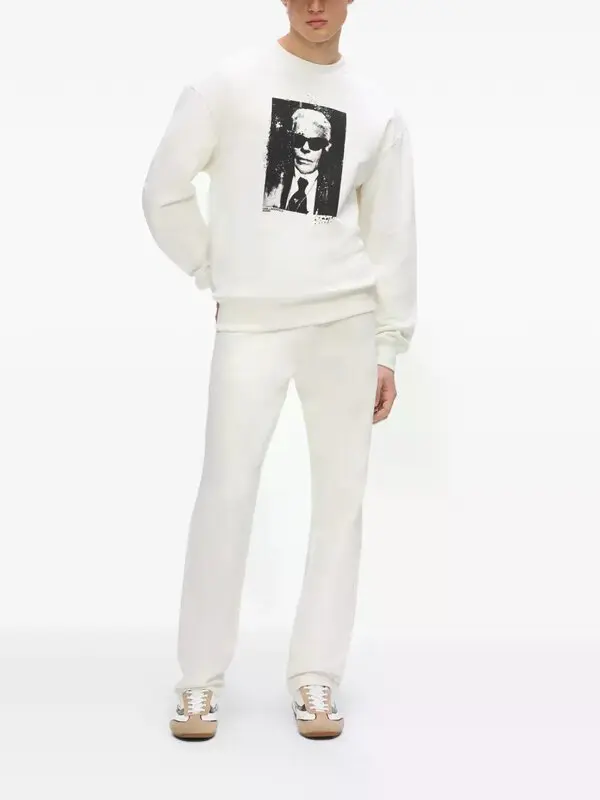 Karl Lagerfeld Printed Relaxed Fit Sweatshirt - Neutrals