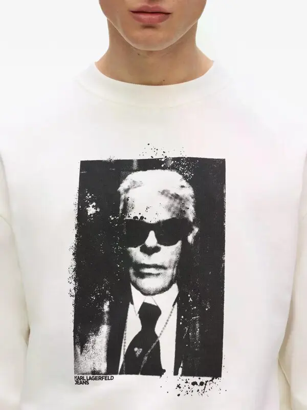 Karl Lagerfeld Printed Relaxed Fit Sweatshirt - Neutrals