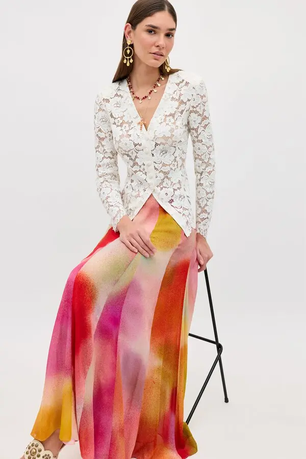Rixo Billy Jessica Alexandra Georgette Midi Skirt By - Multi