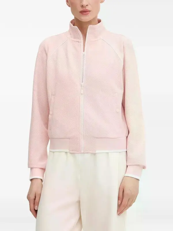 Guess Textured Zip-up Sweatshirt - Pink