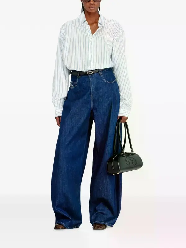 DIESEL® D-khelz High Waist Relaxed Fit Barrel Leg Jeans - Blue