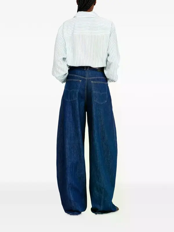 DIESEL® D-khelz High Waist Relaxed Fit Barrel Leg Jeans - Blue