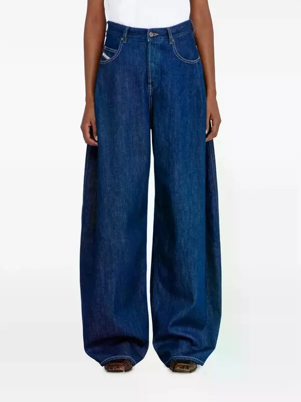 DIESEL® D-khelz High Waist Relaxed Fit Barrel Leg Jeans - Blue