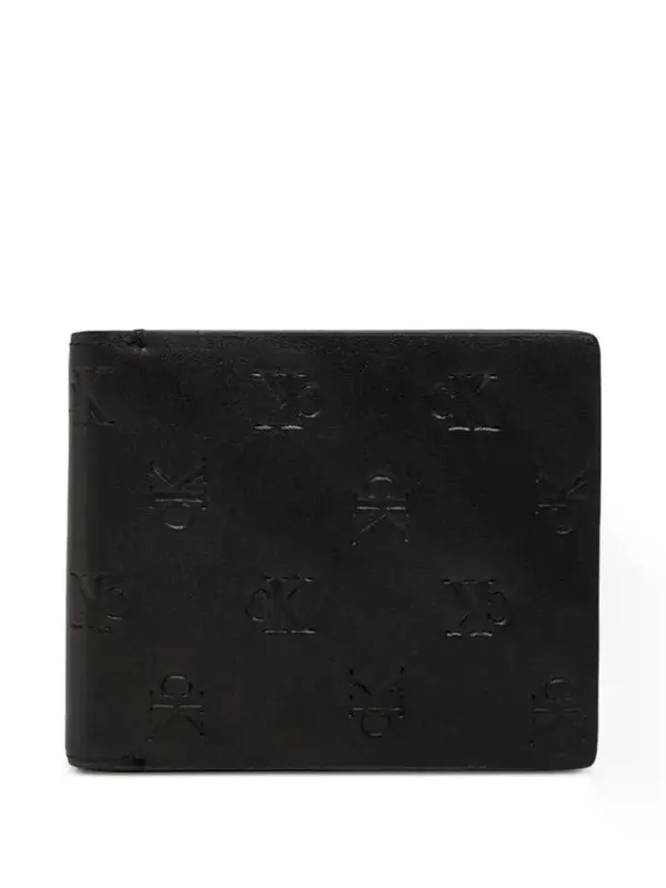 Calvin Klein Embossed-logo Leather Wallet - Black