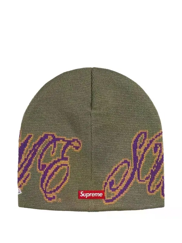Supreme X New Era Cursive Beanie Hat - Green