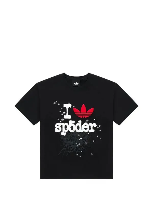 SP5DER X Adidas Graphic-print T-shirt - Black