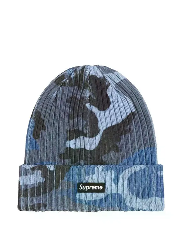 Supreme Overdyed Camouflage-print Beanie Hat - Blue