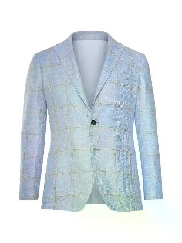 SARTORIO NAPOLI Windowpane-pattern Blazer - Blue
