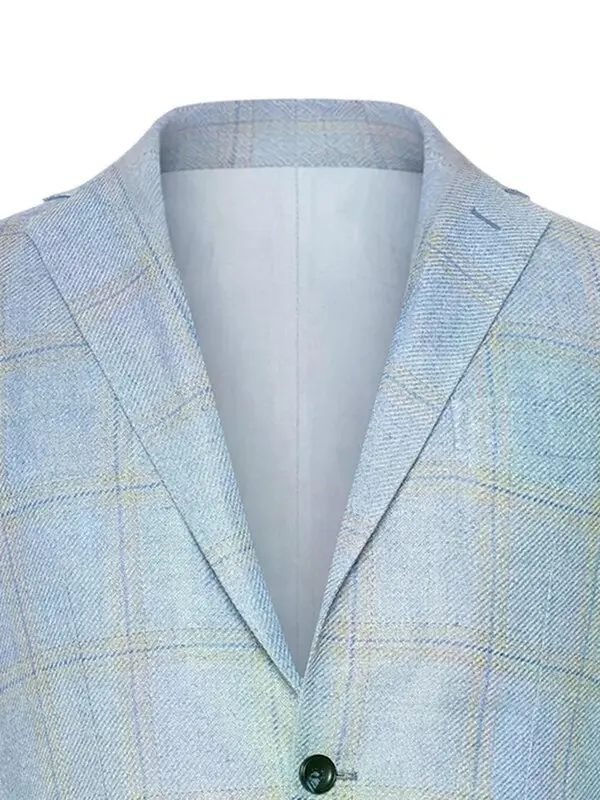 SARTORIO NAPOLI Windowpane-pattern Blazer - Blue