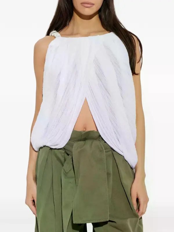 Balmain Bead-embellished Sleeveless Blouse