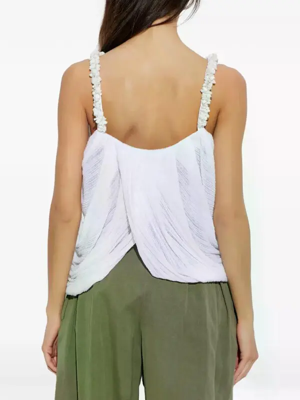Balmain Bead-embellished Sleeveless Blouse