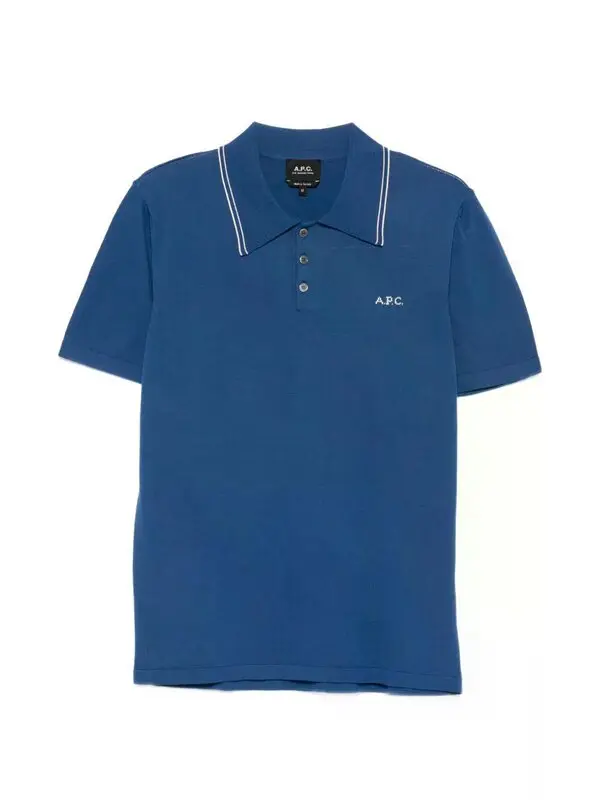 A.p.c. Logo-embroidered Polo Shirt - Blue