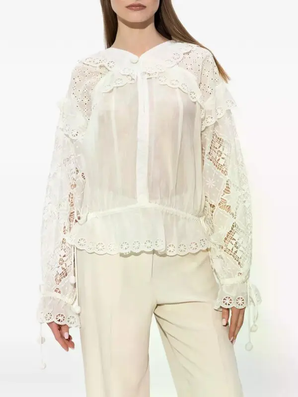 Isabel Marant Étoile Broderie-anglaise Drawstring Blouse