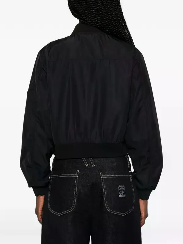 SAVE THE DUCK Ribbed-trim Cropped Bomber Jacket - Black