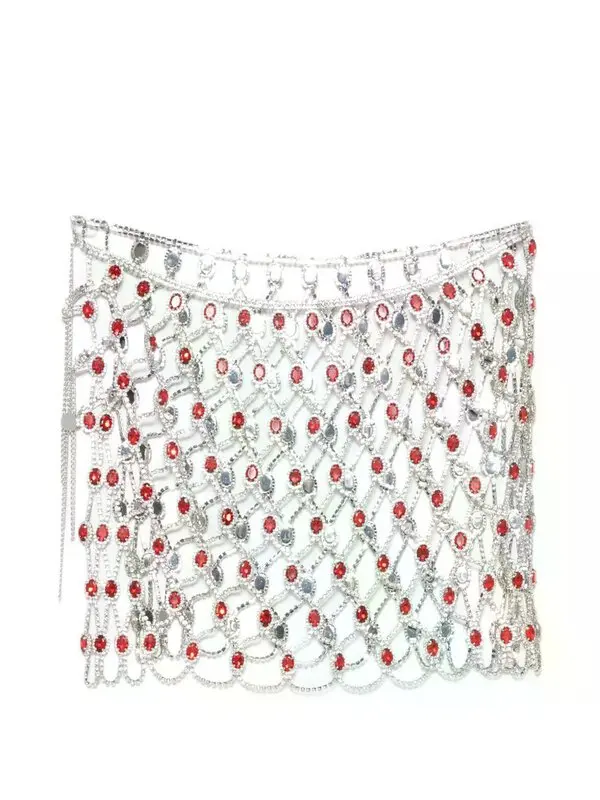 VENUJA Crystal-embellished Short Skirt - Silver