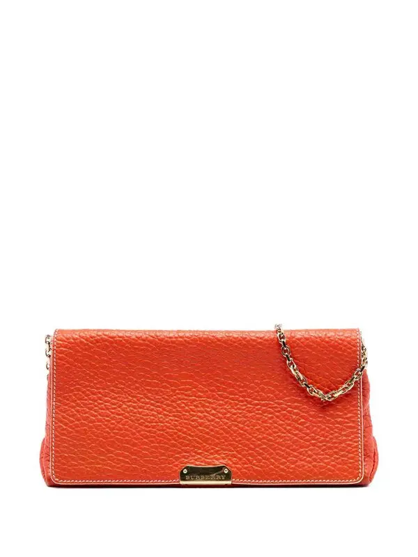 Burberry 2000-2017 Medium Grained Calfskin Mildenhall Crossbody Bag - Orange
