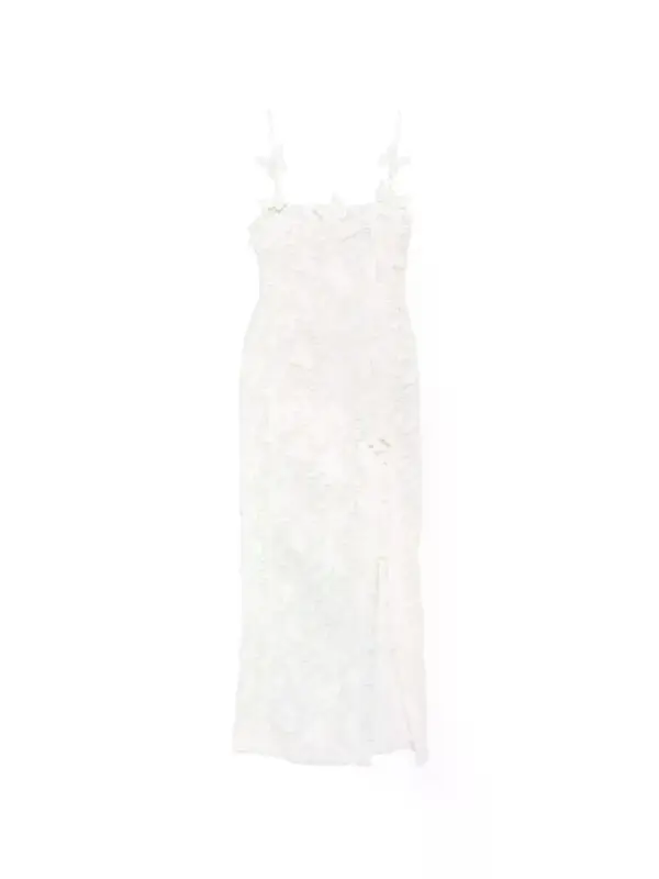 Blumarine Butterfly-appliqué Lace Maxi Dress - White