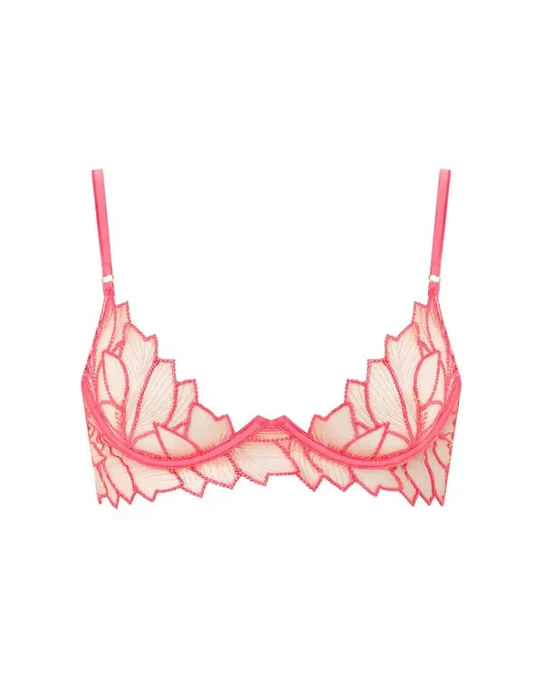 Bluebella Eden Sheer Longline Bra Lemonade/white - Pink