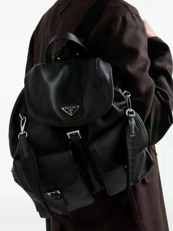 Prada Leather Backpack - Black