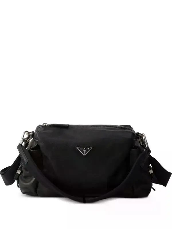 Prada Explore Leather Shoulder Bag - Black