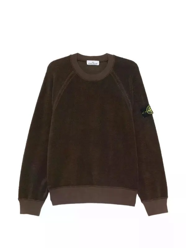 Stone Island Terry-cloth Compass Badge Sweater - Brown