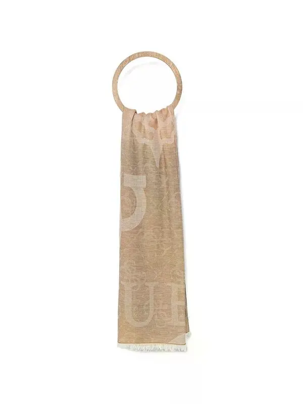 Guess Arnela Logo-print Cotton Shawl - Neutrals