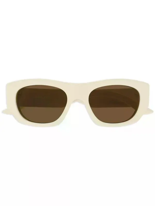 Alexander McQueen Logo-print Round Frame Sunglasses - Neutrals