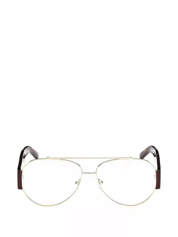 Mcm Tortoiseshell-effect Pilot-frame Glasses - Gold