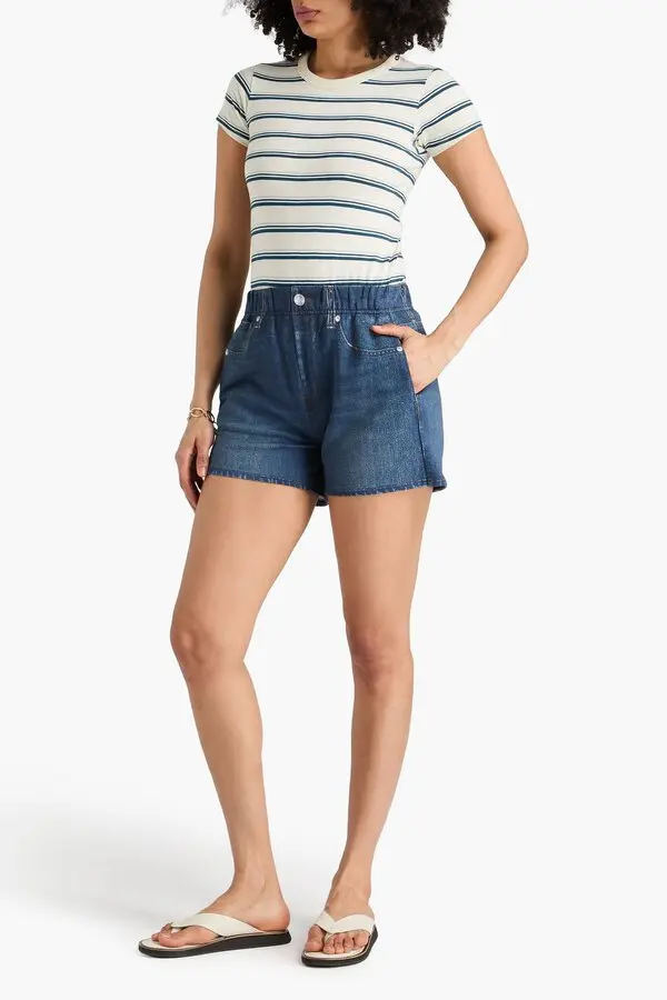 Rag & Bone Miramar Denim-effect French Cotton-terry Shorts