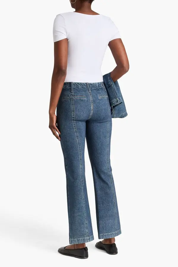 Rag & Bone Miramar Olivia Denimeffect Print Ponte Bootcut Pants - Navy