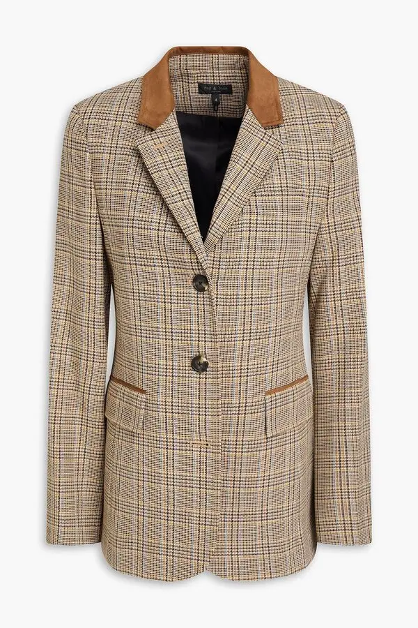 Rag & Bone Evia Houndstooth Wool-blend Tweed Blazer
