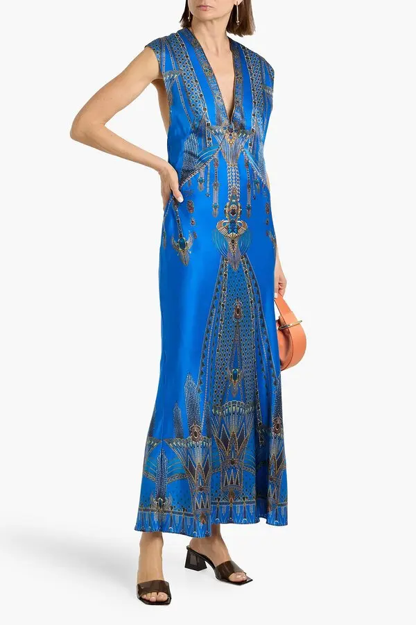 Camilla Printed Silk-satin Maxi Dress