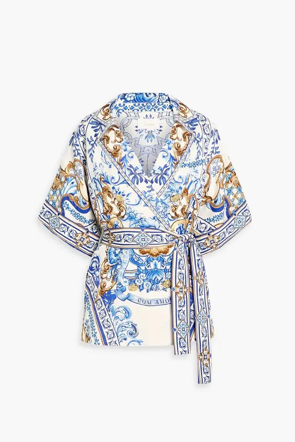 Camilla Crystal-embellished Printed Woven Jacket